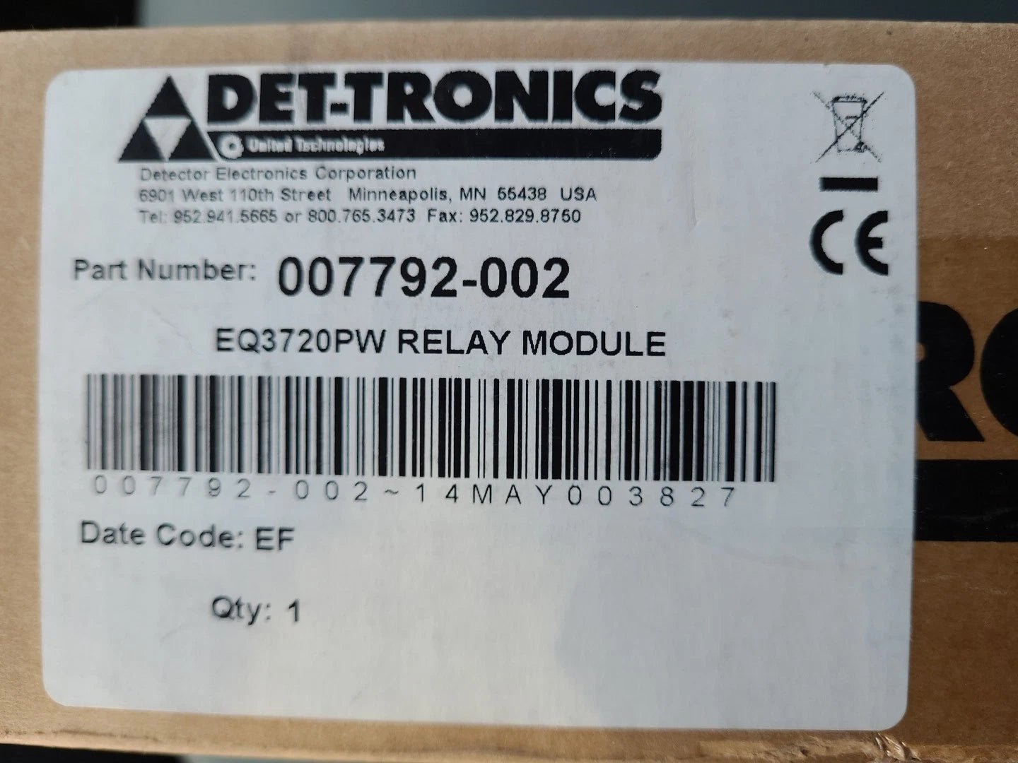 Det-Tronics 007792-002 EQ3720PW RELAY MODULE