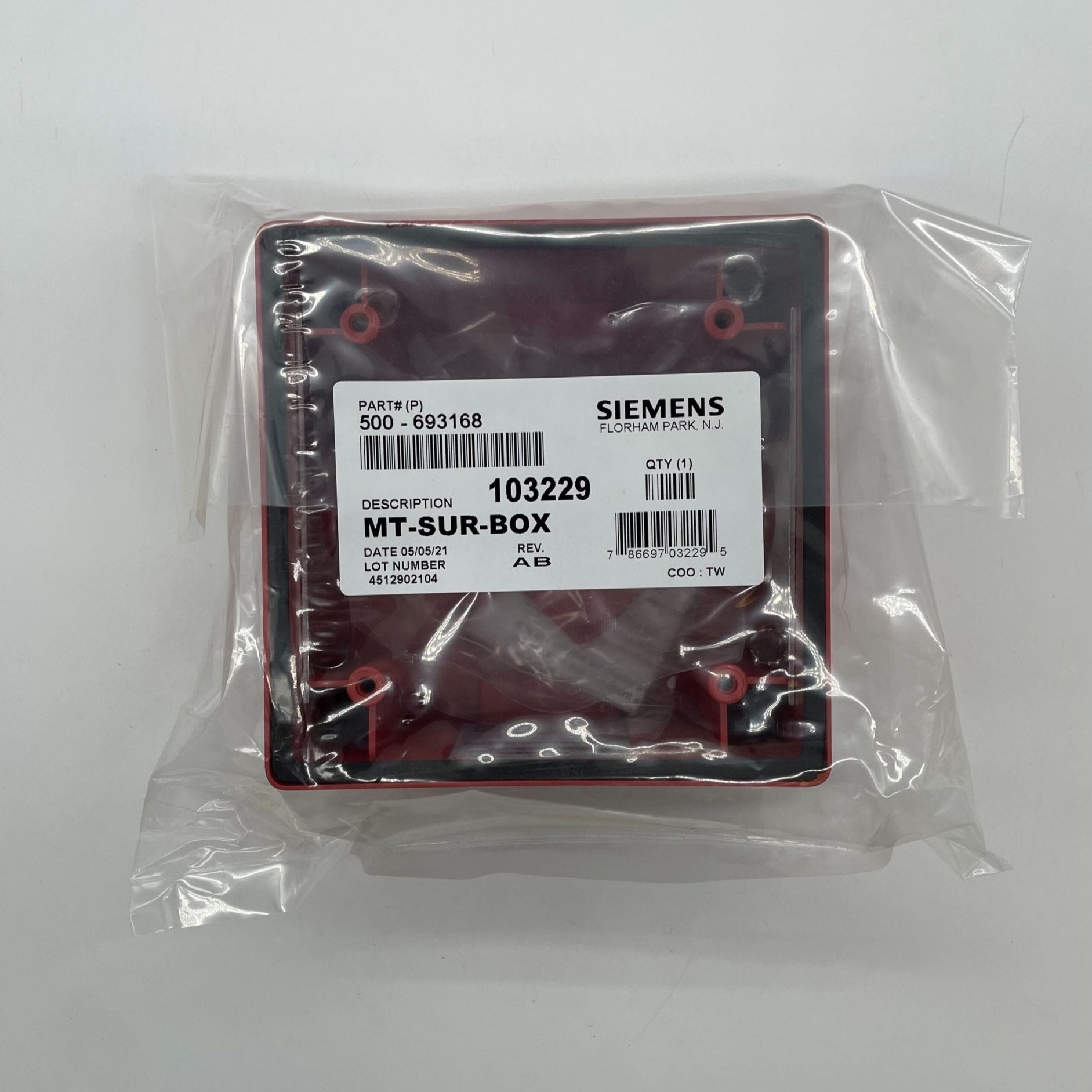 Siemens MT-SUR-BOX (500-693168) Weatherproof Back Box Red