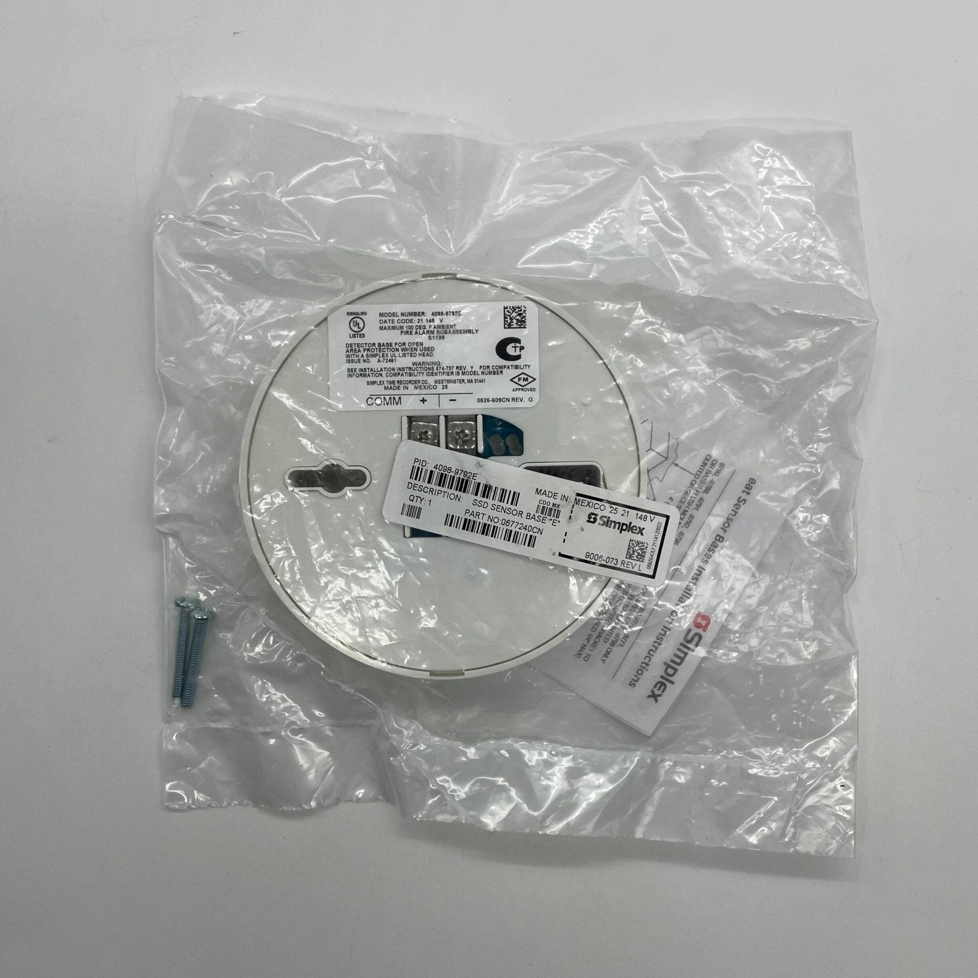Simplex 4098-9792E E-Series Standard Sensor Base - The Fire Alarm Supplier