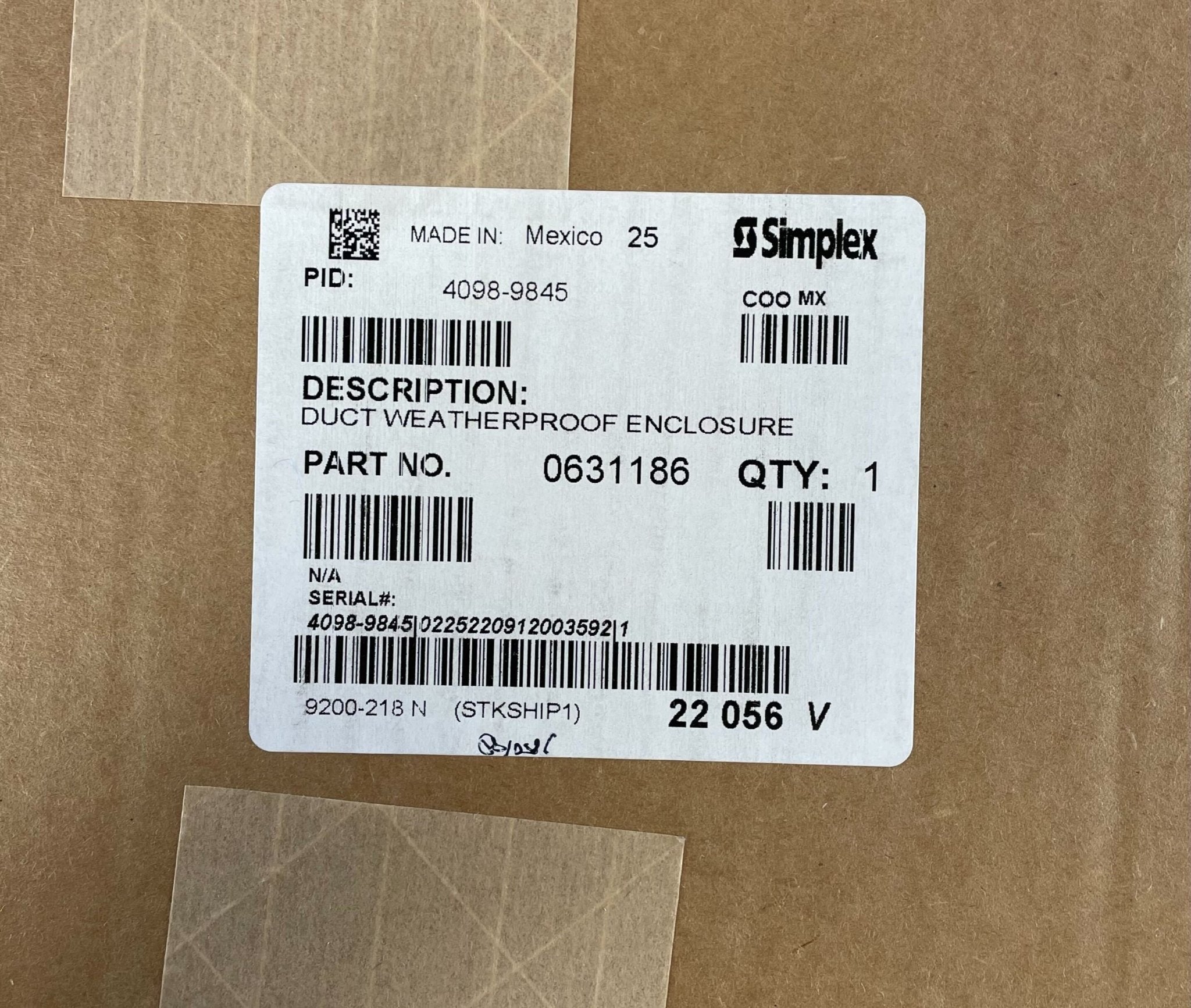 Simplex 4098-9845 Weatherproof Duct Housing Enclosure