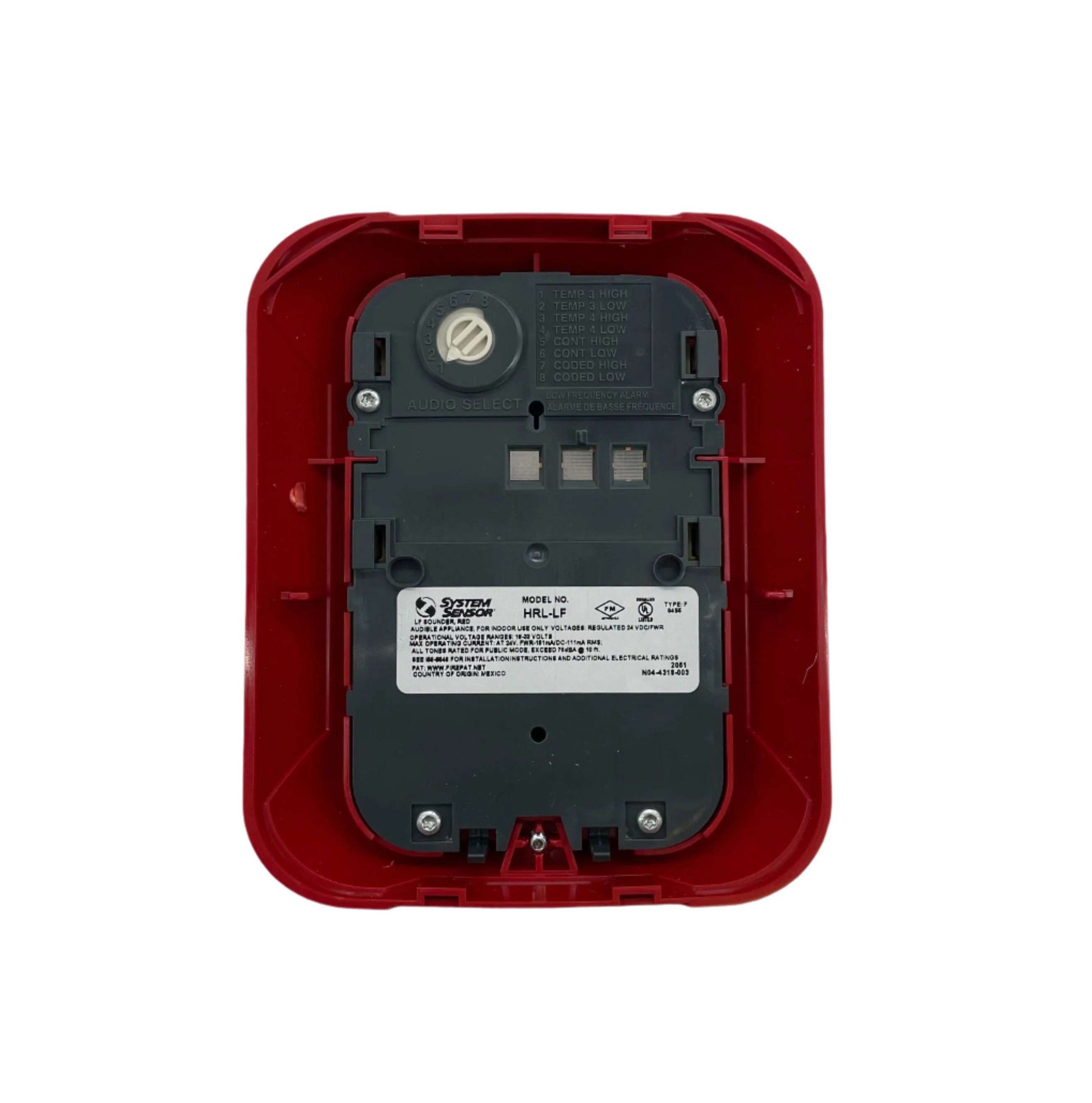 System Sensor HRL-LF Low-Frequency Sounder 2-Wire Red | The Fire Alarm ...